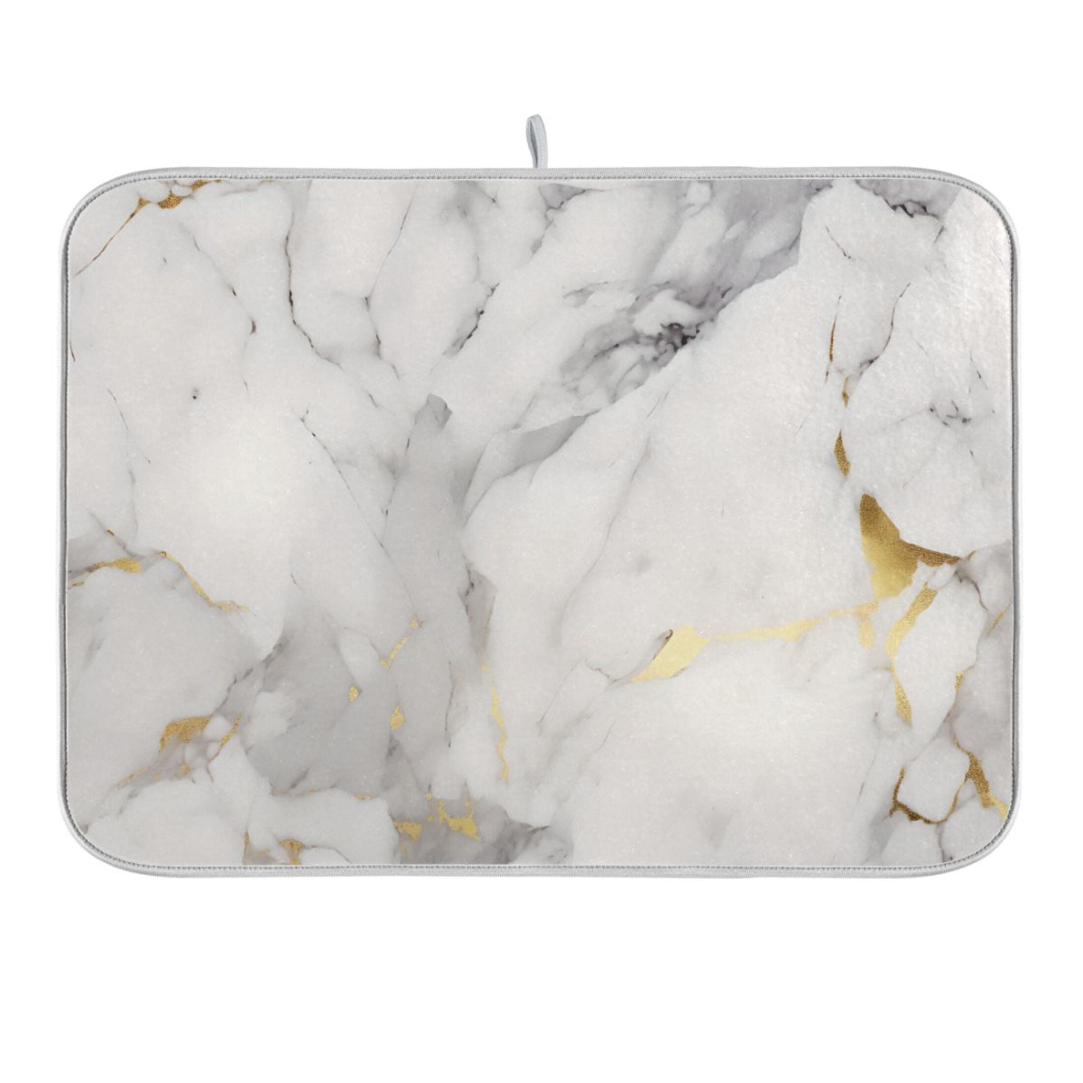 Grey White Marble Dish Drying Mat for Kitchen Counter 16x18 In ...