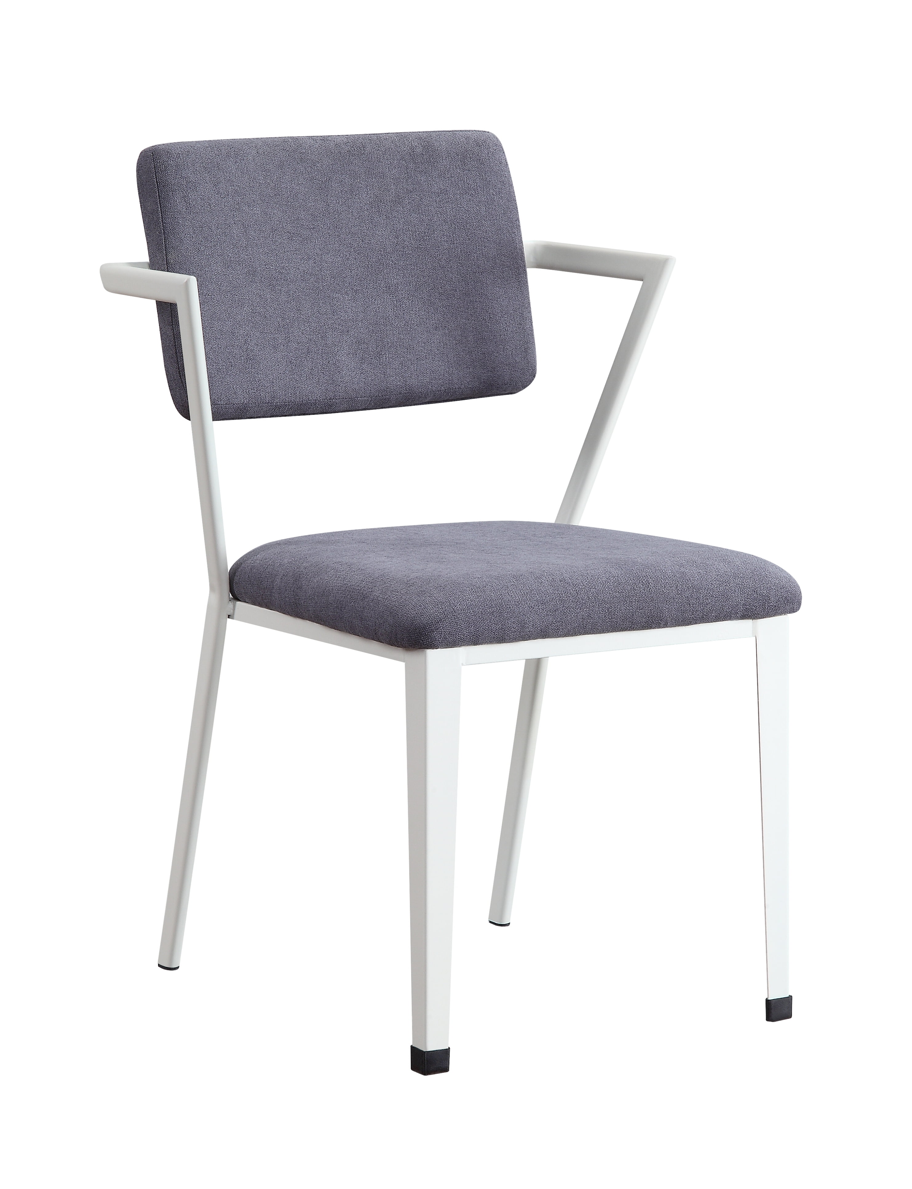 Grey and White Open Back Upholstered Office Chair Solid + Grey+White ...