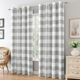 Grey White Plaid Blackout Curtains for Bedroom, Thermal Country Buffalo ...