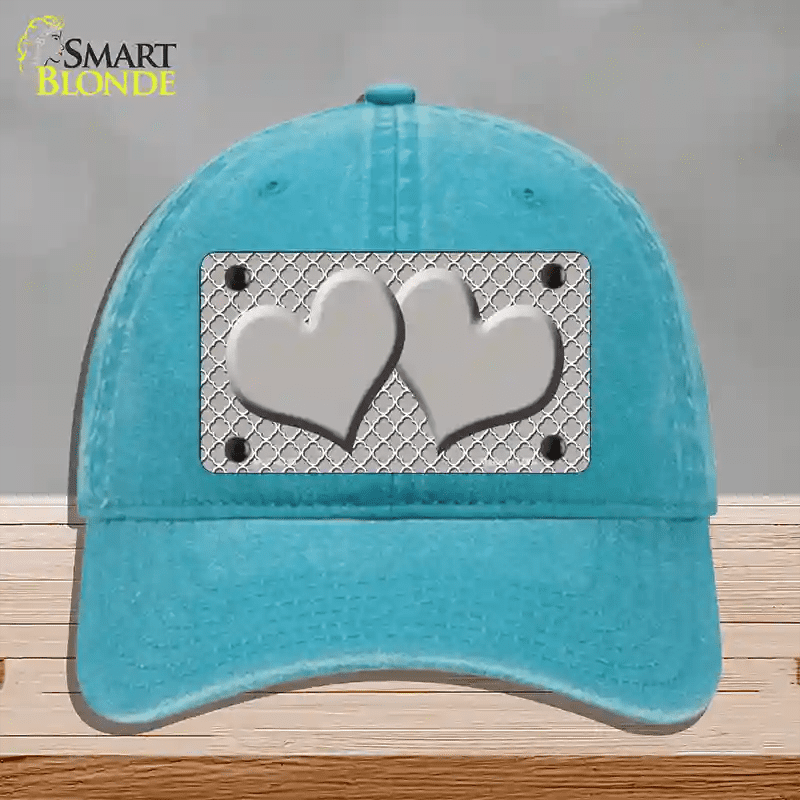Grey White Quatrefoil Grey Center Hearts Novelty License Plate Hat ...