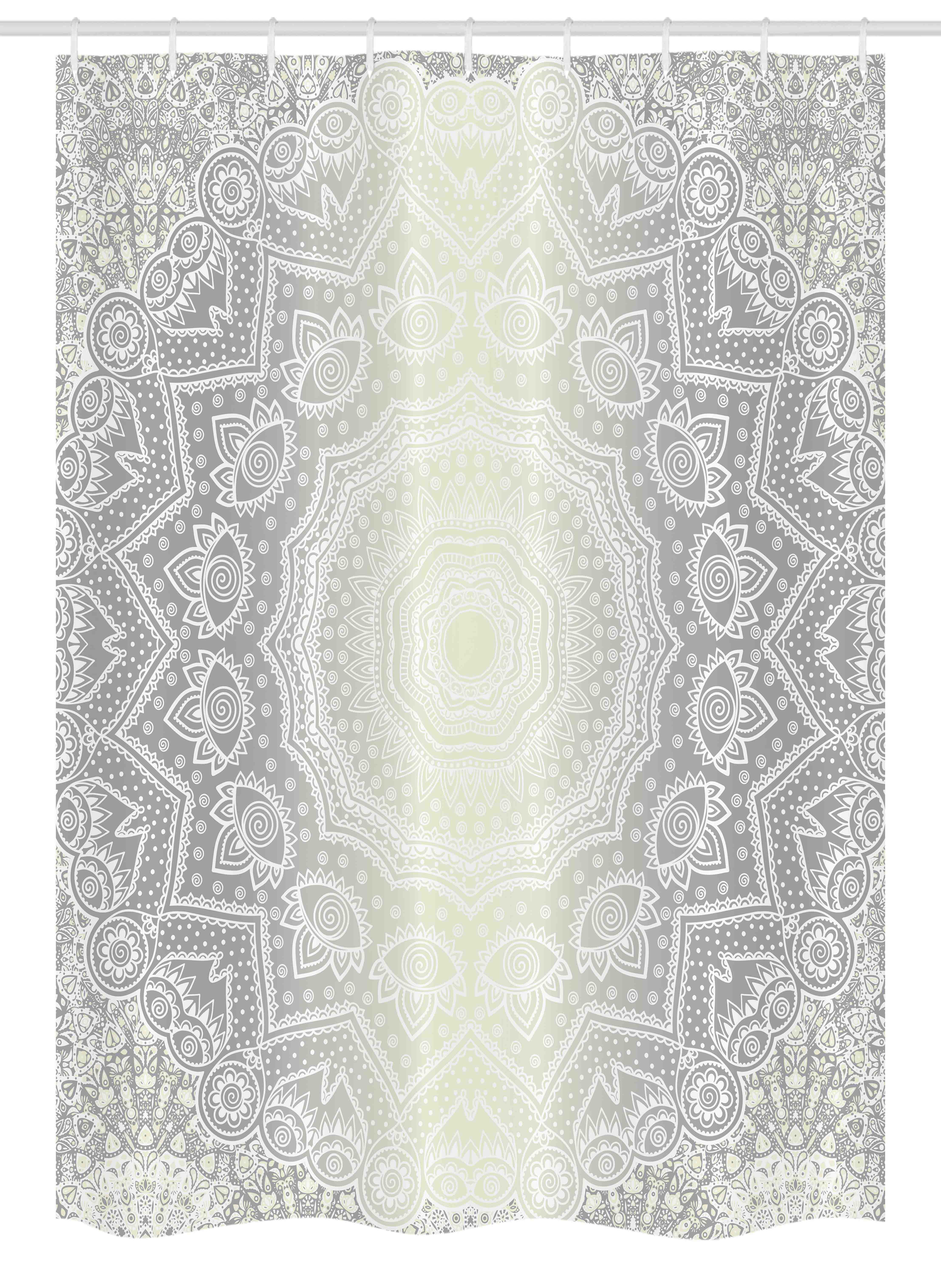 Grey and White Stall Shower Curtain, Ritual Icon of Ethnic Culture ...