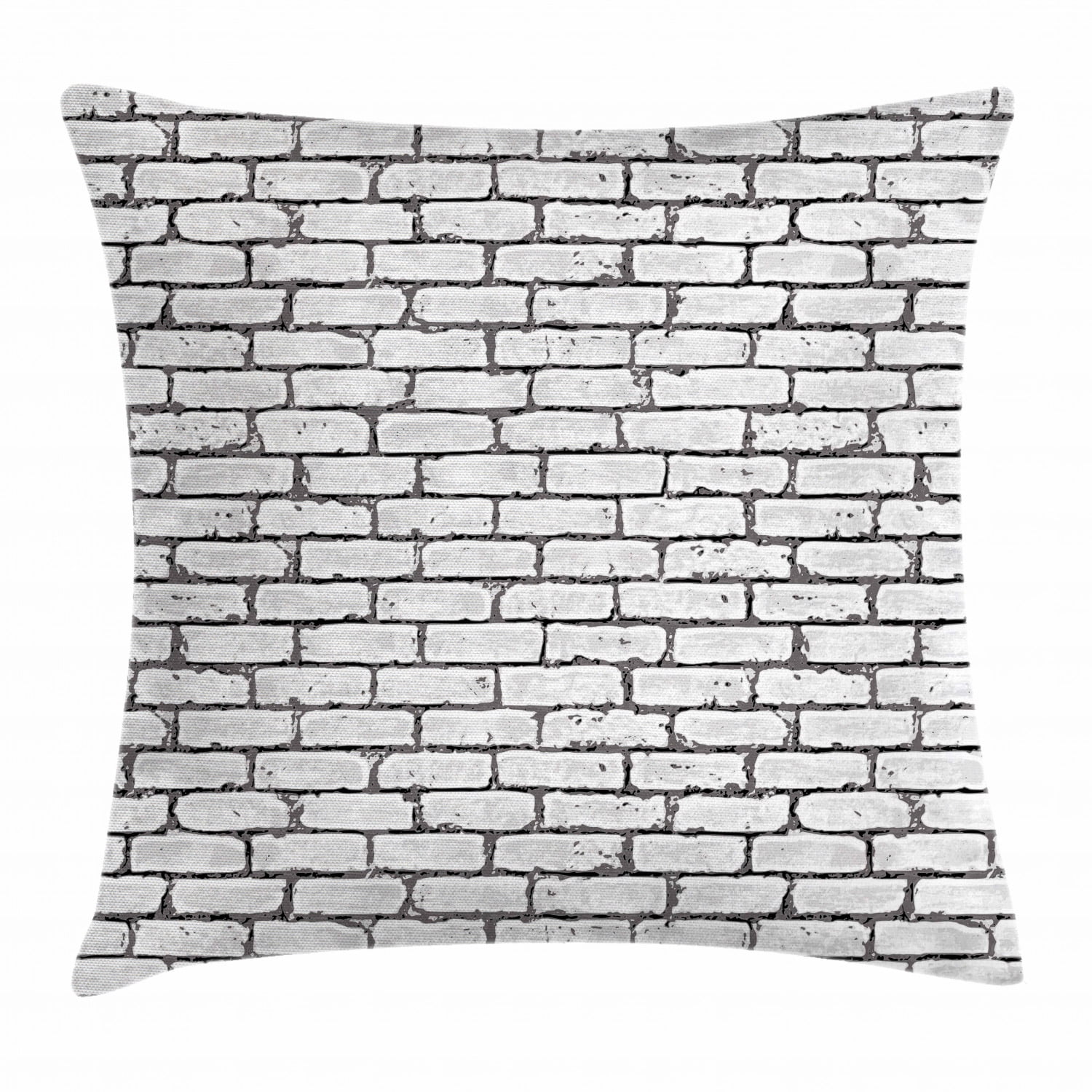 Grey and White Throw Pillow Cushion Cover, Grunge Brick Wall Background ...
