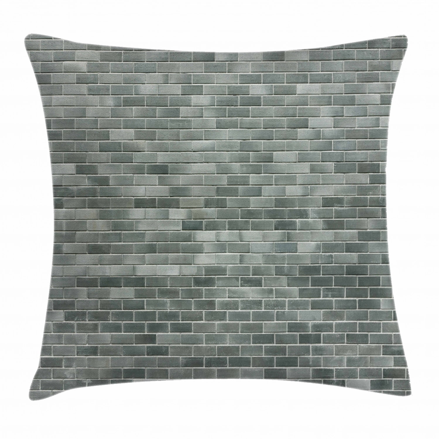 Grey and White Throw Pillow Cushion Cover, Modern Brick Wall Tiles ...