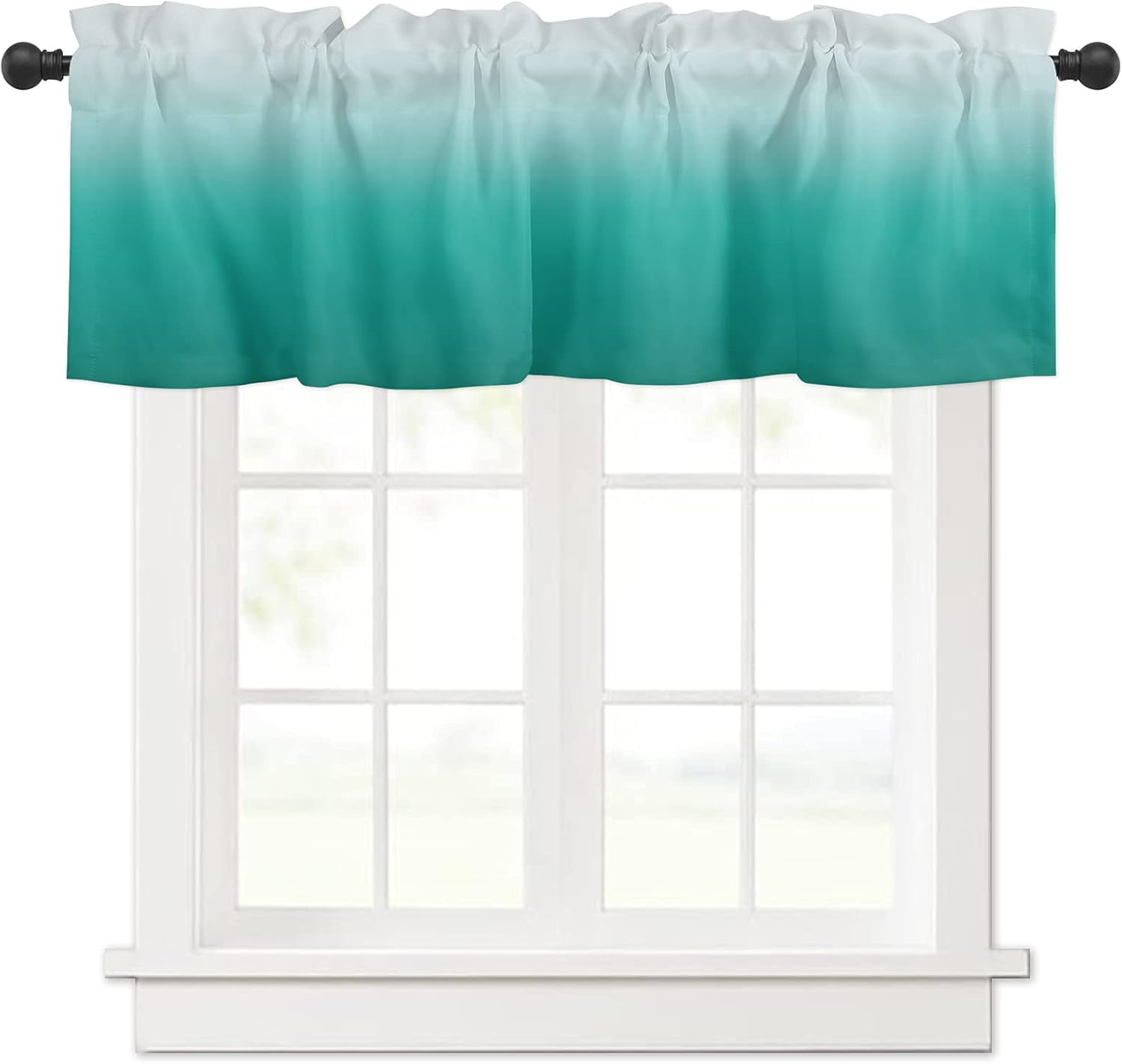 Grey White Valance for Windows Ombre Curtains Valances Modern Gradual ...