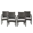 Grey Wicker Stacking Chairs with Cushions (Set of 4) - Walmart.com