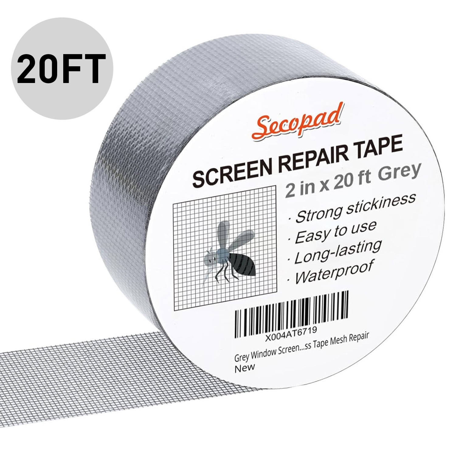 Grey Window Screen Repair Tape, 2IN X 20FT (240IN) Screen Repair Kit ...