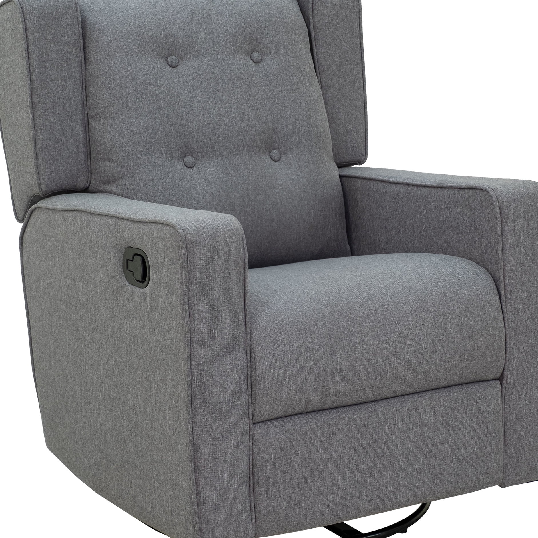 Grey Wingback Recliner Chair From - Button , Padded, 360° Swivel ...