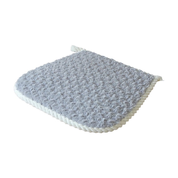 Grey Winter Warmth Seat Cushion Plush Fleece Chair Pad 45X42Cm Soft ...