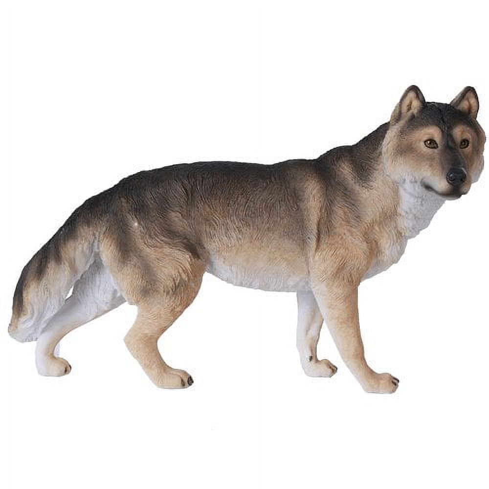 Grey Wolf Figurine Wildlife Collection Statue 12 Inch Lifelike ...