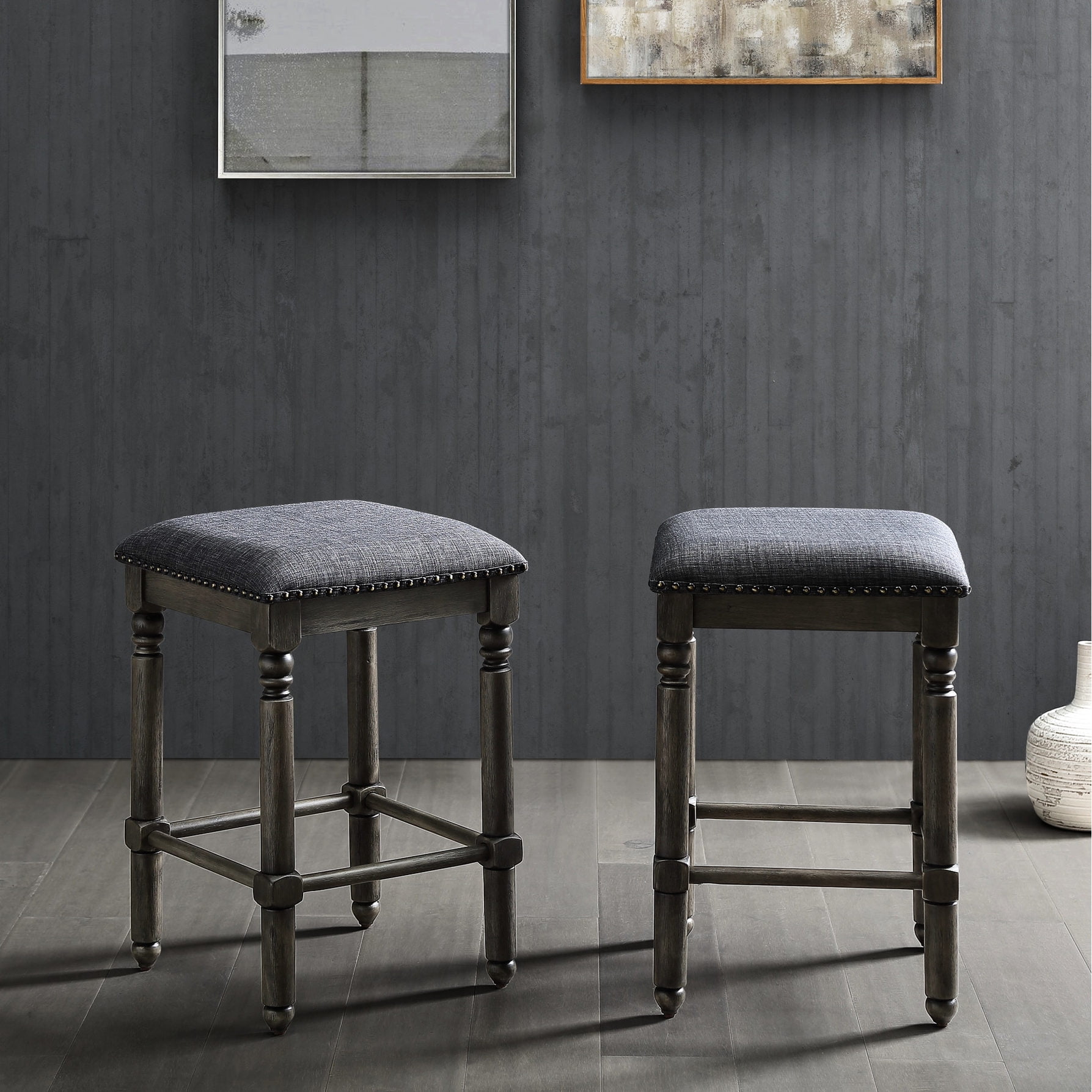 Grey Wood Stools - Counter Height - Bakery Counter - Sweet Seating ...
