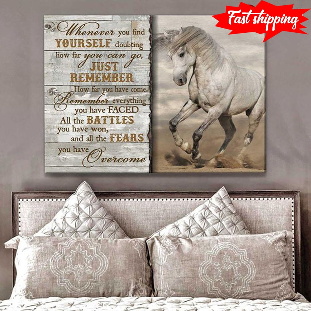 Grey Wooden Theme White Horse Whenever You Find Yourself Doubting How ...