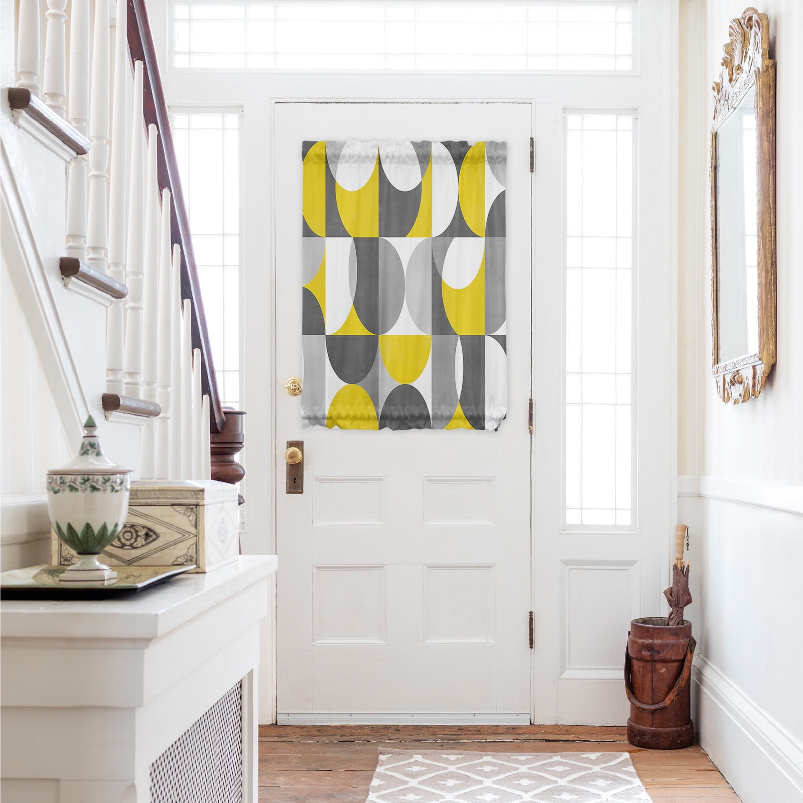 Grey Yellow, Door Curtains for Door Window, French Sidelight Front Back ...