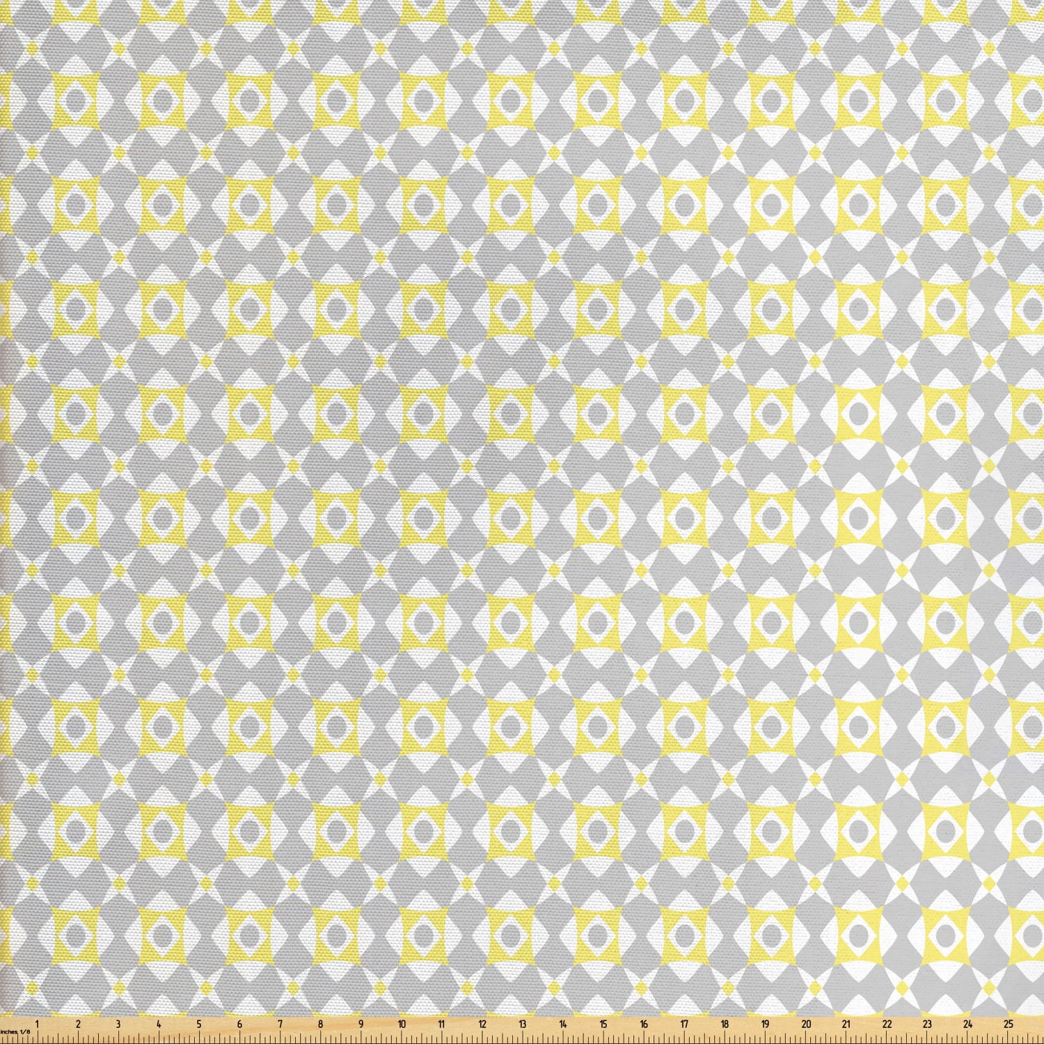 Ambesonne Geometric Fabric by the Yard Upholstery, Tile Style Squares ...