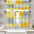 Grey Yellow Painting Kitchen Window Curtains Valance and Tier Set 36 ...
