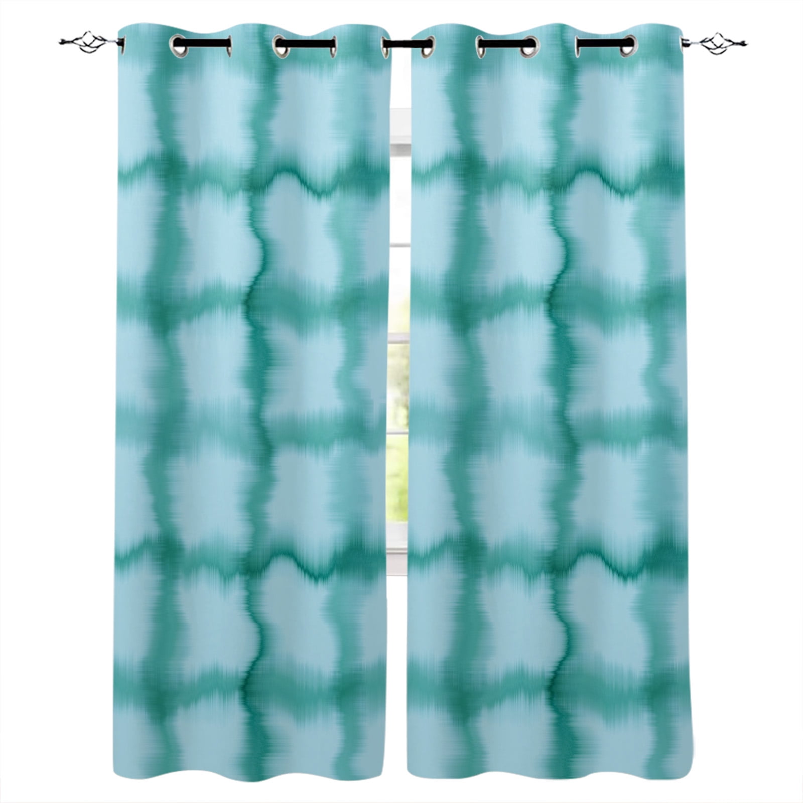 Grey and Beige Abstract Art Window Treatments Curtains Living Room ...