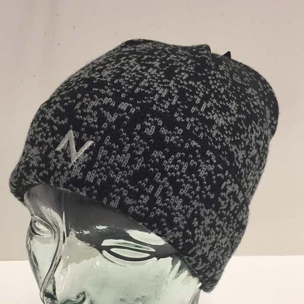 Grey and Black Hat Mens Cuffed Beanie Mens Cold Weather Hat Mens WInter ...
