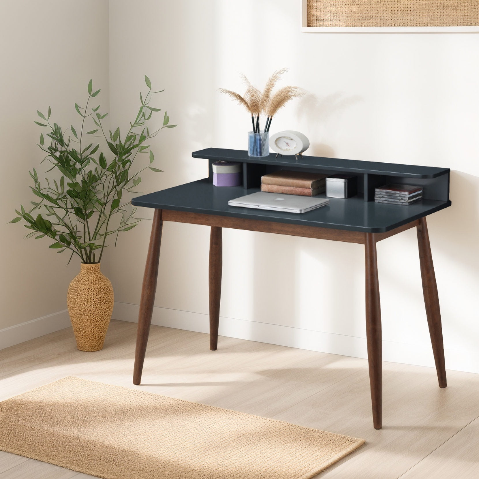 Grey and Brown Color Scheme | Mid-Century Modern Writing Desk for ...
