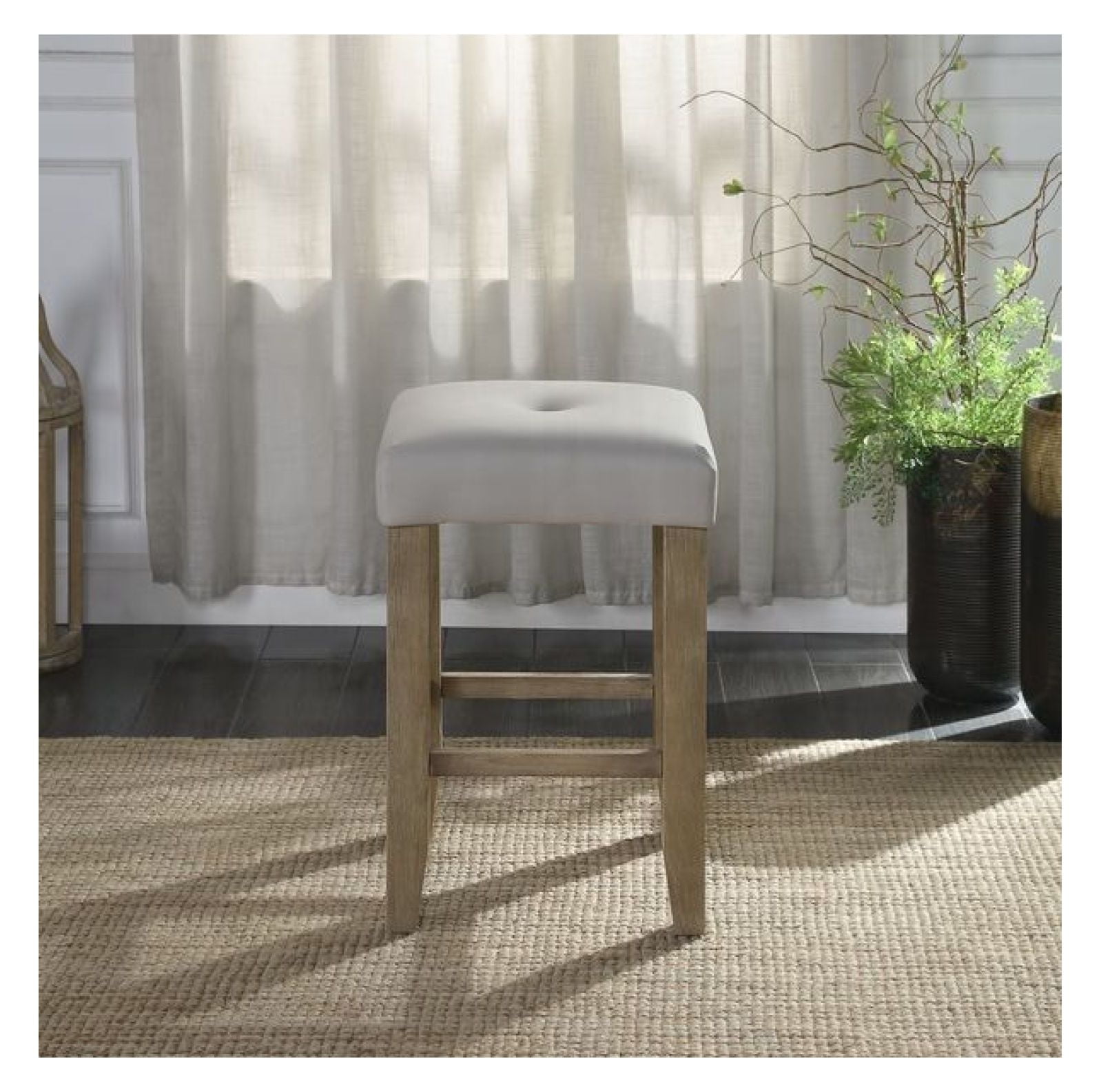Grey and Oak Counter Height Stools (Set of 2) as Pic - Walmart.com