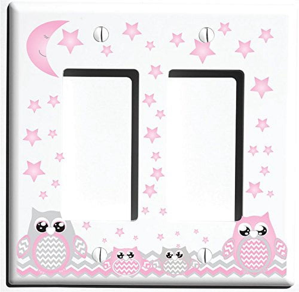 Grey and Pink Owl Light Switch Plate Covers and Outlet Covers/Owl ...