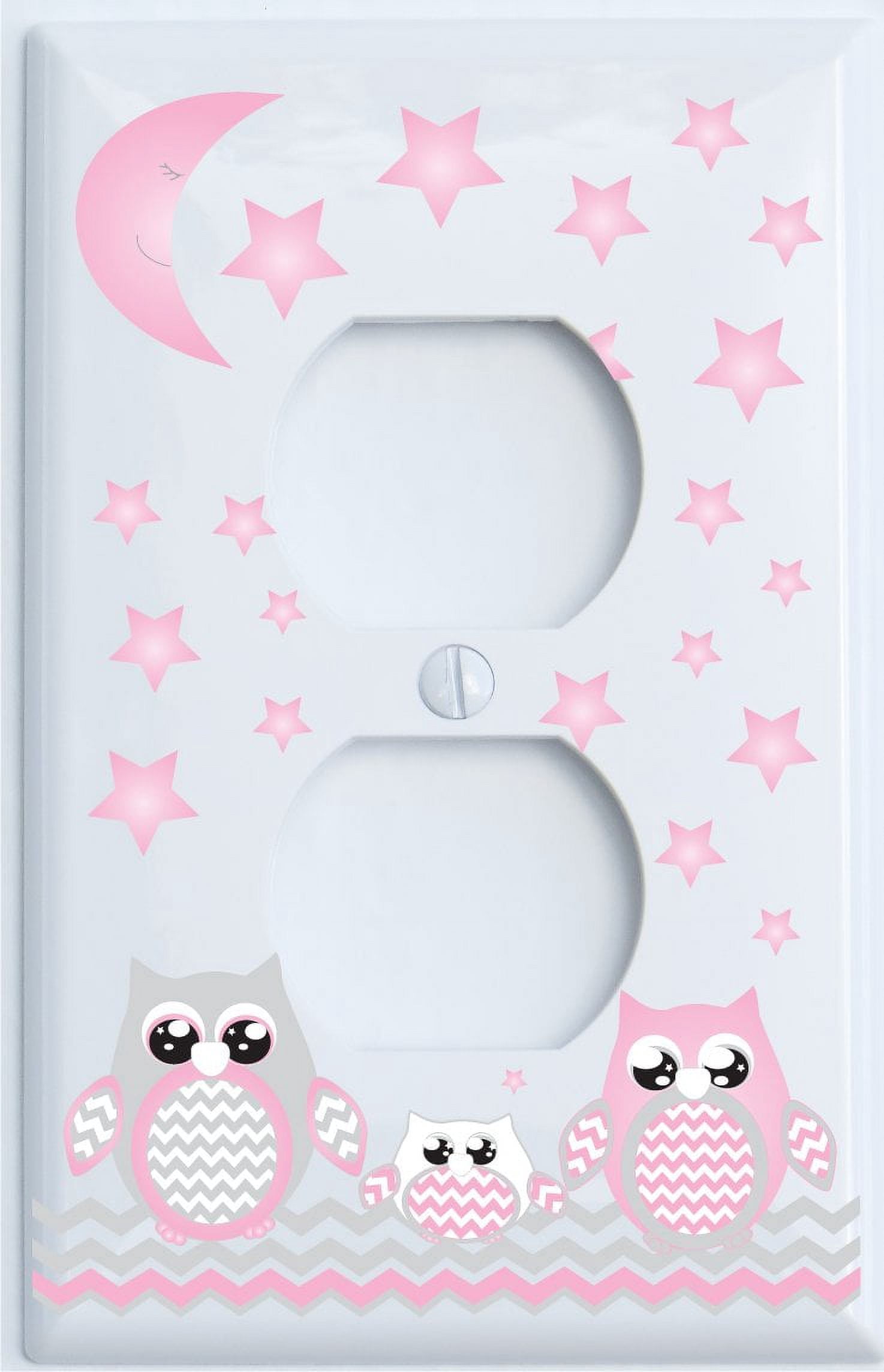 Grey and Pink Owl Light Switch Plate Covers and Outlet Covers/Owl ...
