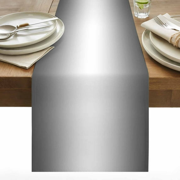 Grey and Table Runner 13x72 inch White Gradient Cotton Linen Dining ...