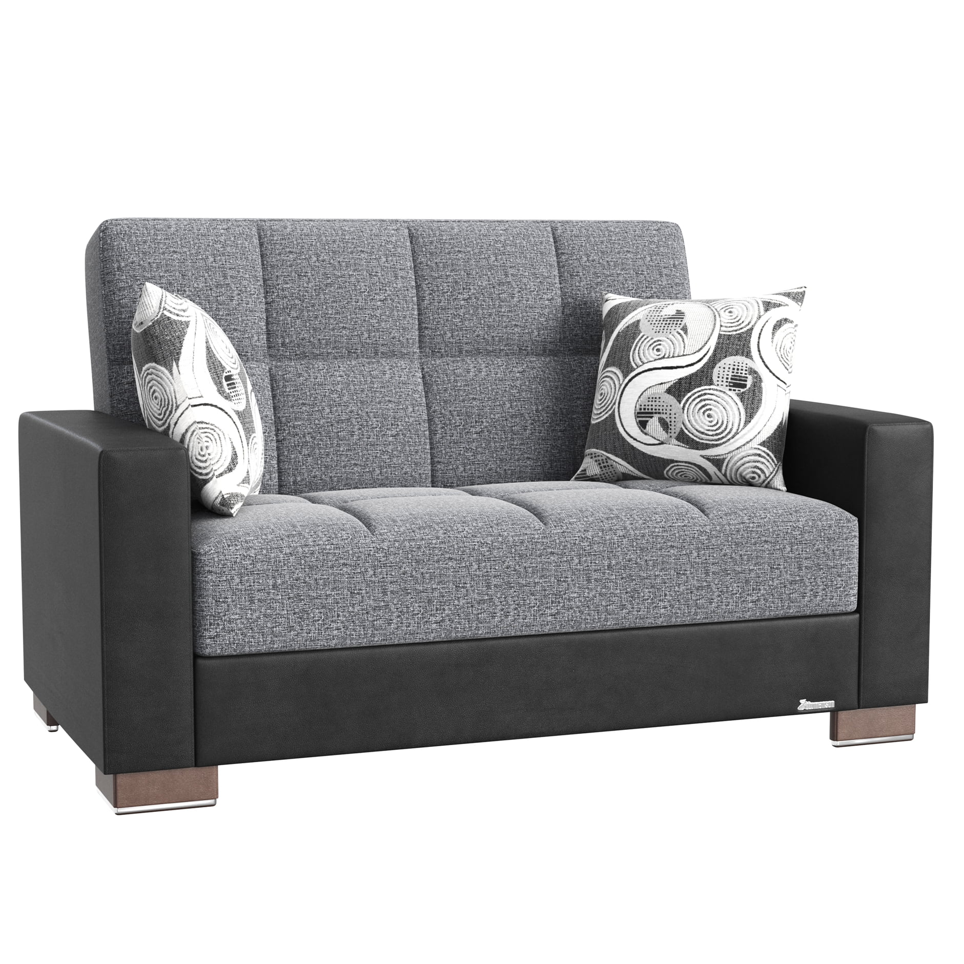 Grey/black Storage With Convertible Design: . Chenille Fabric ...