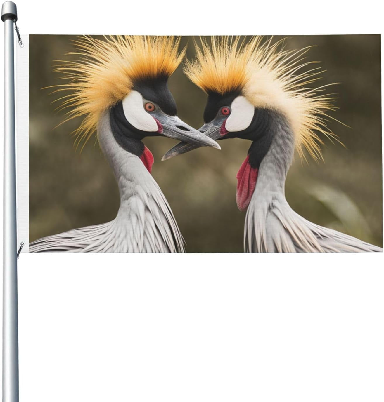 Grey crowned crane Garden Flag Welcome Flags for Outside Holiday Banner ...