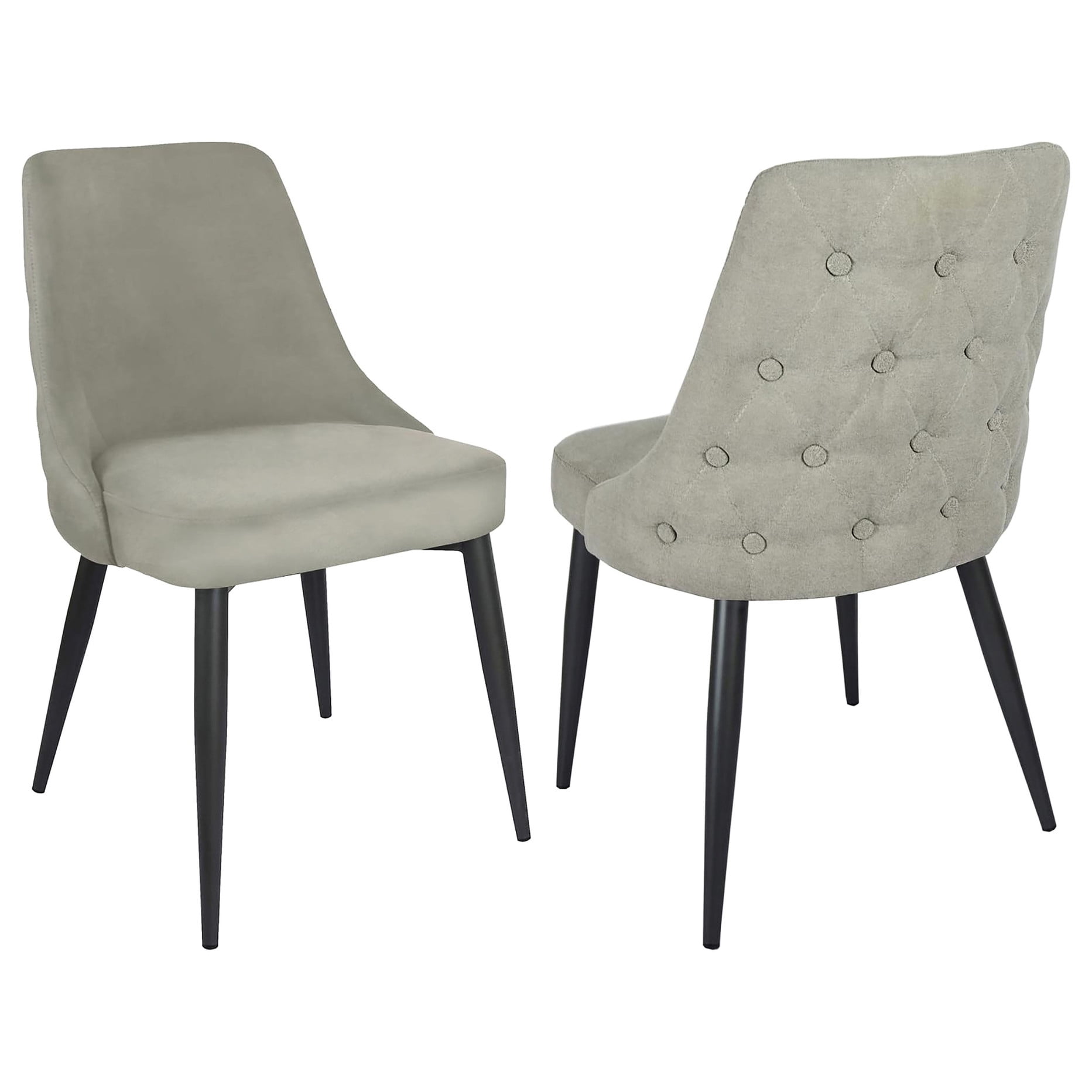 Grey microfiber dining chairs with sloping arms - Elegant and ...