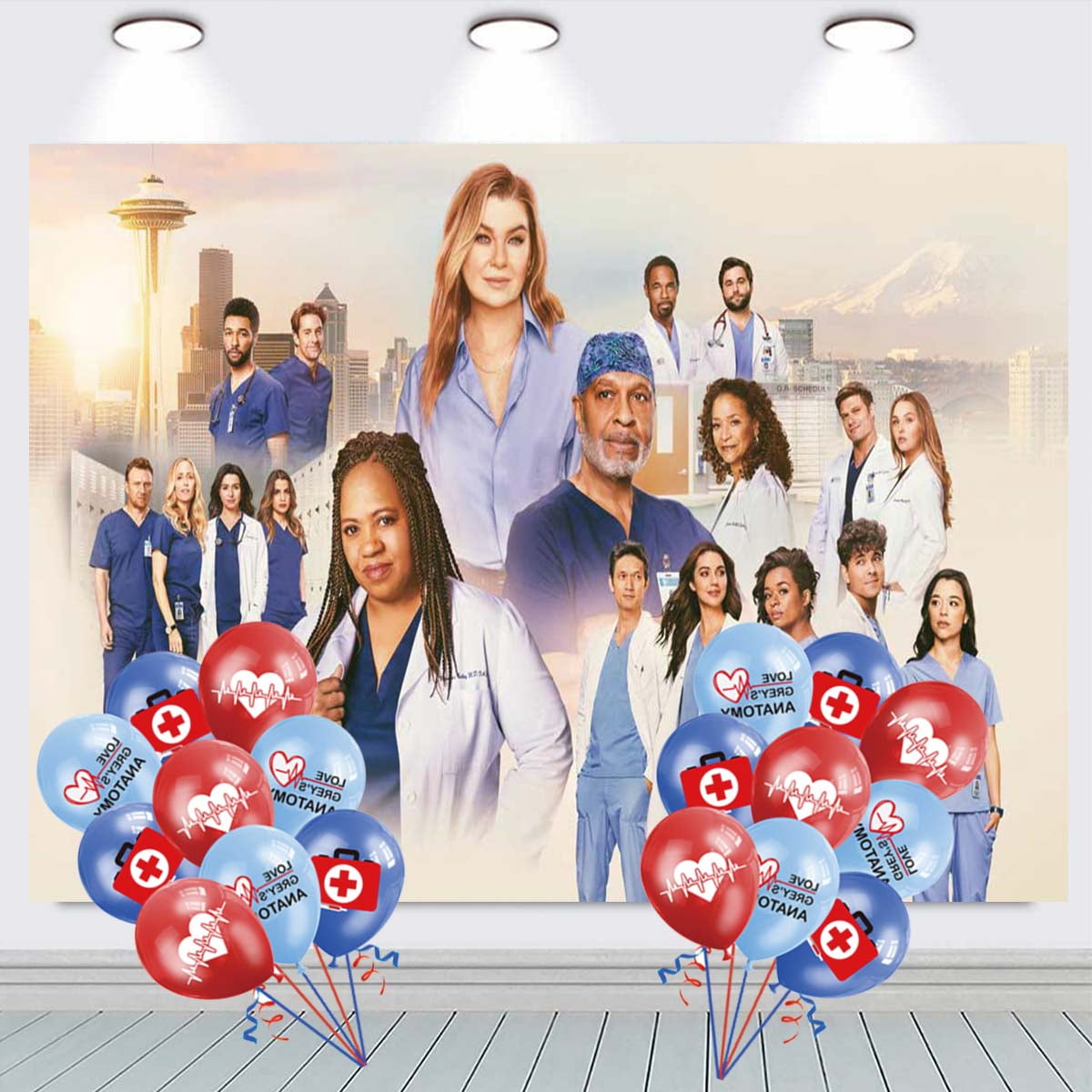 Grey's Anatomy Backdrop Balloons Banner Party Decorations Taspestry ...