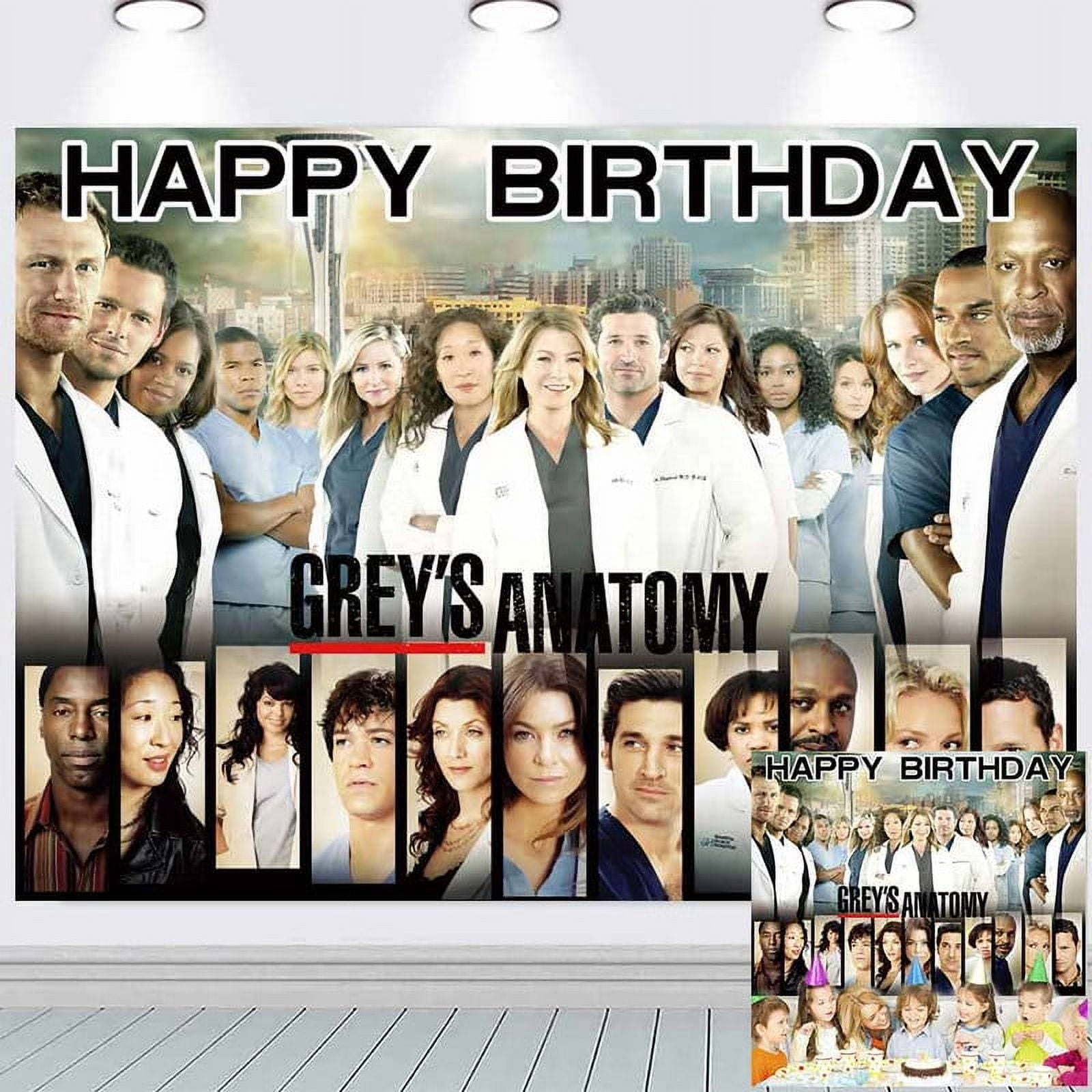 Grey's Anatomy Backdrop Banner Party Supplies Post Birthday Decorations ...