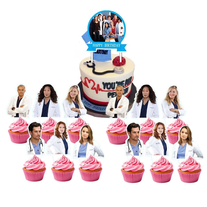 Grey's Anatomy Cake Topper CupcakeS Set Birthday Party Supplies ...