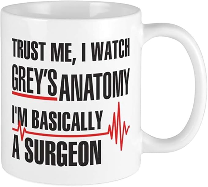 Grey's Anatomy Merchandise Trust Me I'm Basically a Surgeon Coffee Cup ...