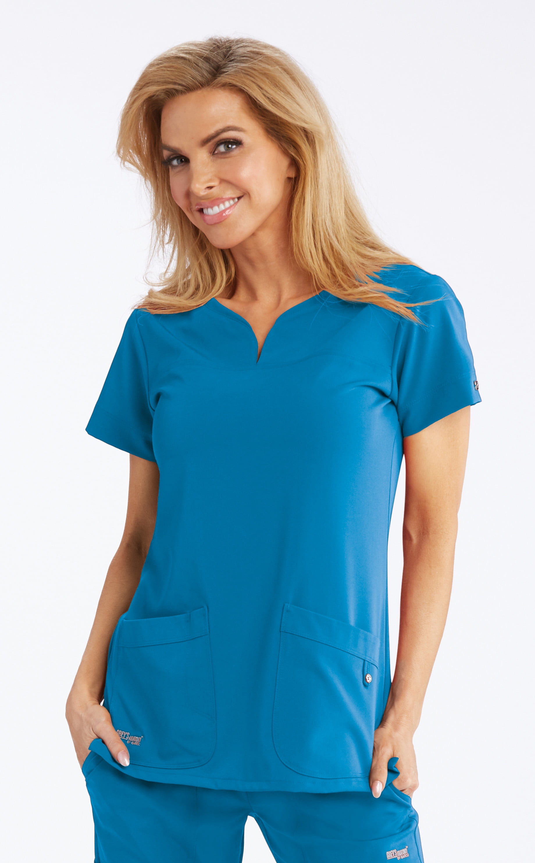 Grey's Anatomy Signature 2121 Notch Neck Top-Mediterranean Blue-XS ...