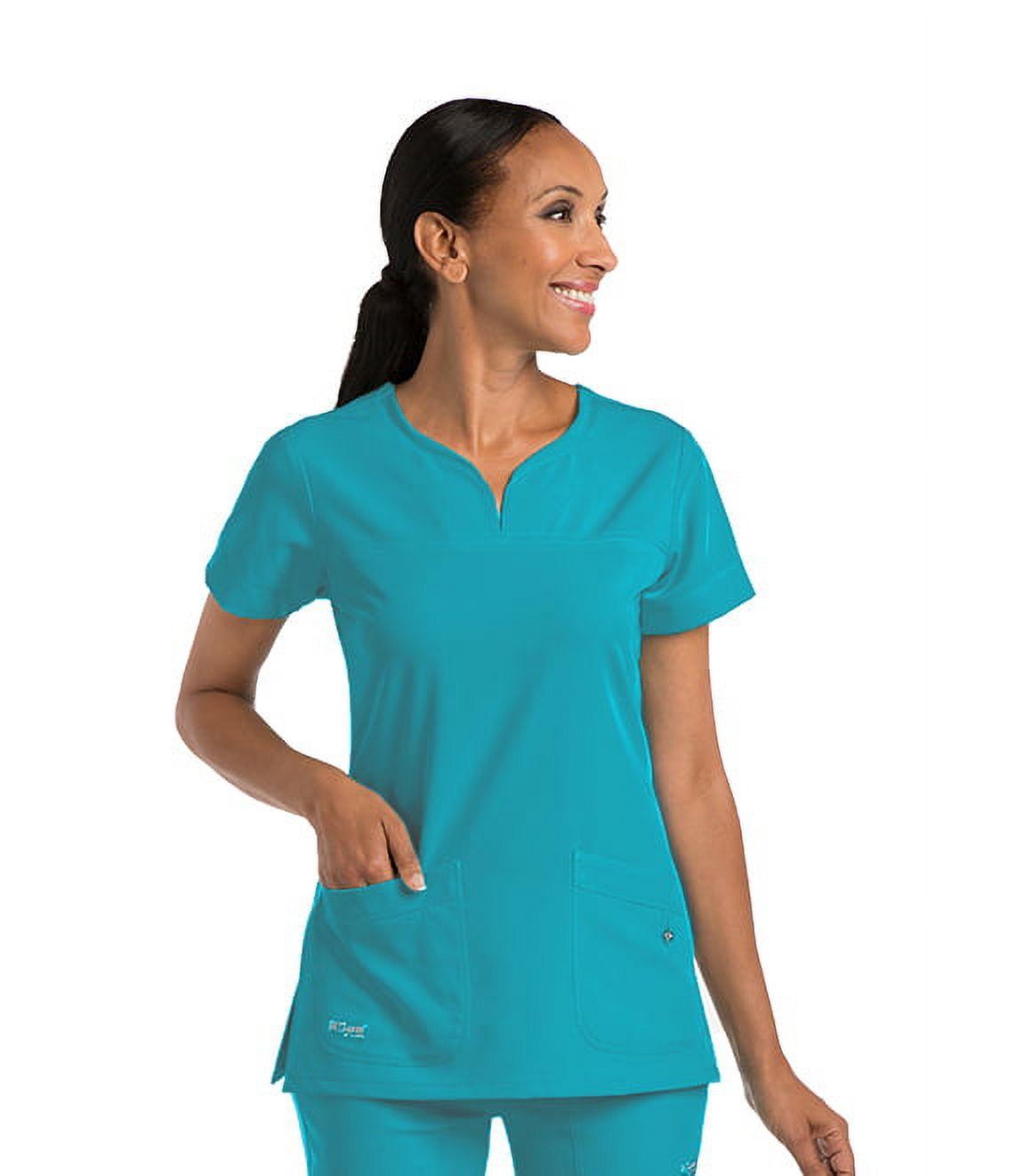 Grey's Anatomy Signature Women's 2 Pocket Notch Yoke Neck Scrub Top ...