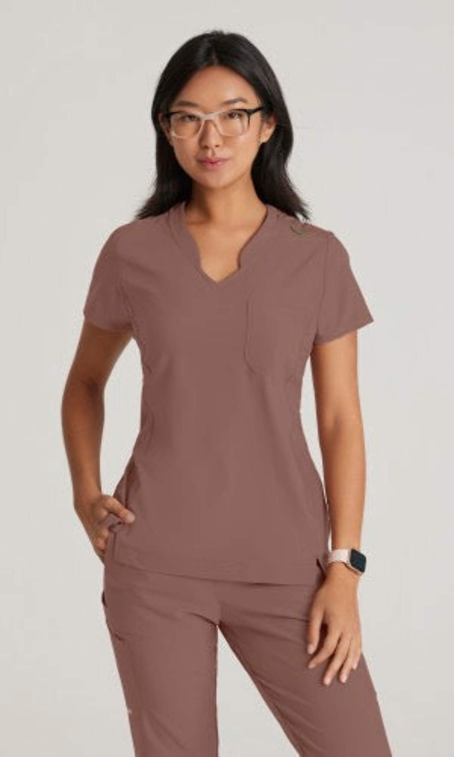 Grey's Anatomy Banded V-Neck Tuck-In Top - Walmart.com