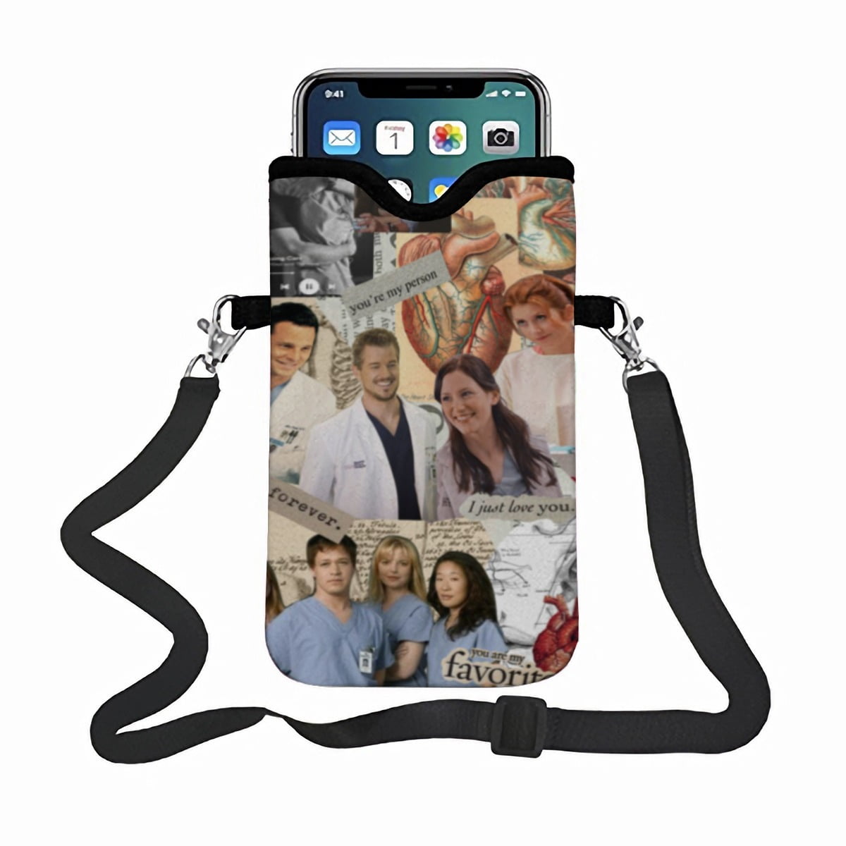 Grey's Anatomy phone bag, featuring an adjustable strap small satchel ...