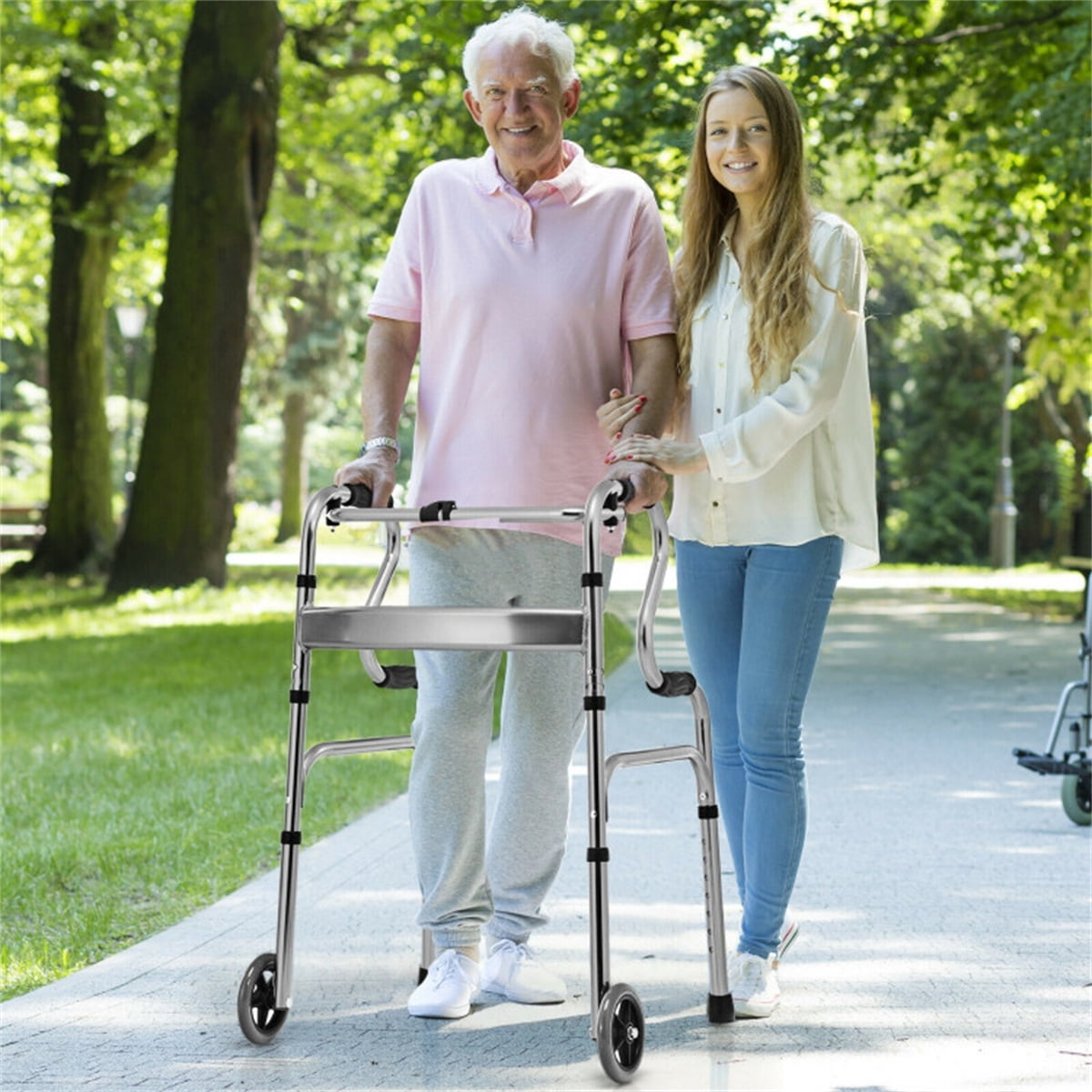 Grey walking aid foldable - Walmart.com