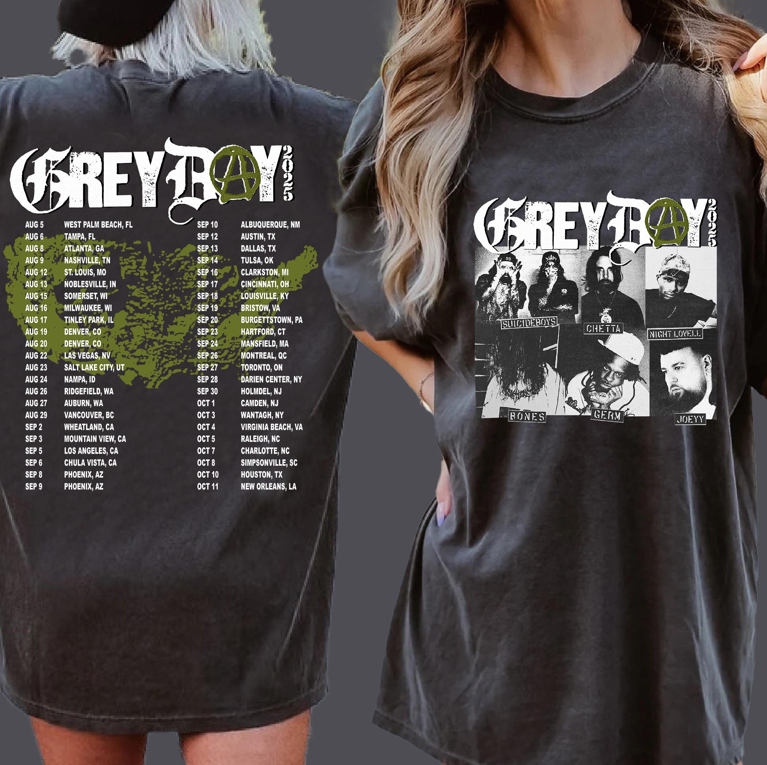 Greyday 2025 Tour T-Shirt, G59 Suicideboy Bones Germ Ramirez, Hip Hop ...