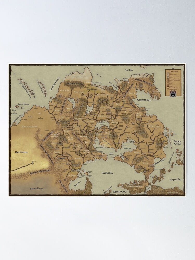 Greyhawk World Map Poster - Walmart.com