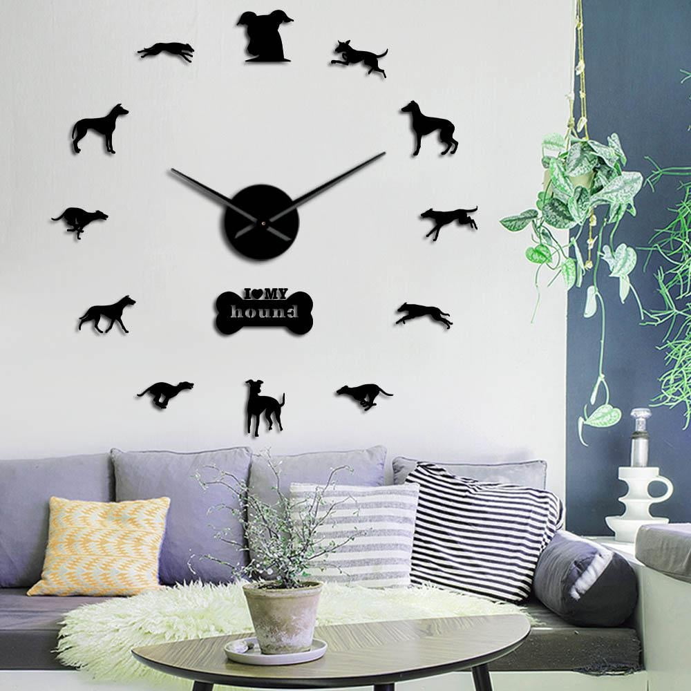 Greyhound Adoption Whippet Wall Art DIY Giant Wall Clocks Greyhound ...