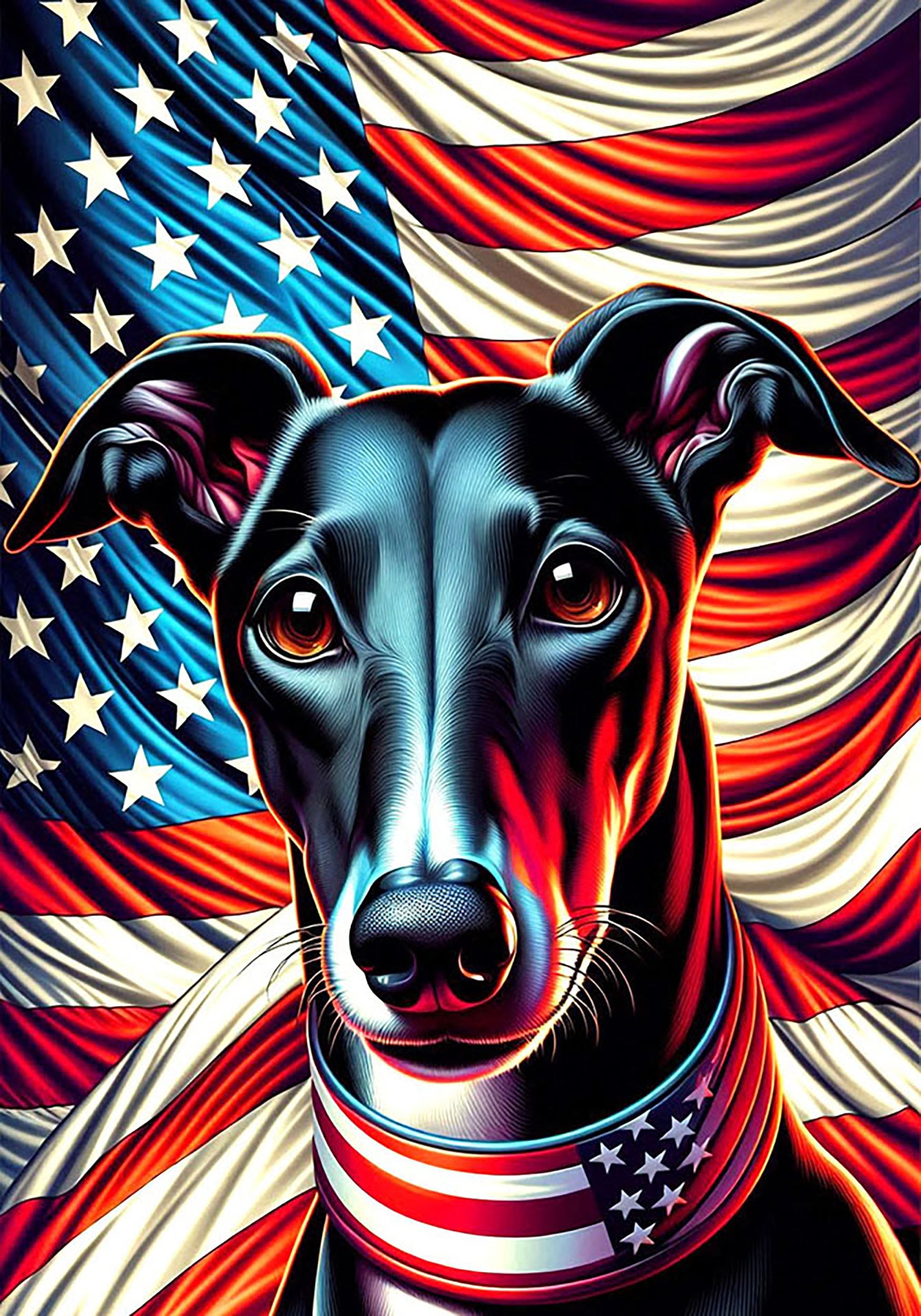 Greyhound Black - Best of Breed DCR Patriotic III Outdoor House Flag ...