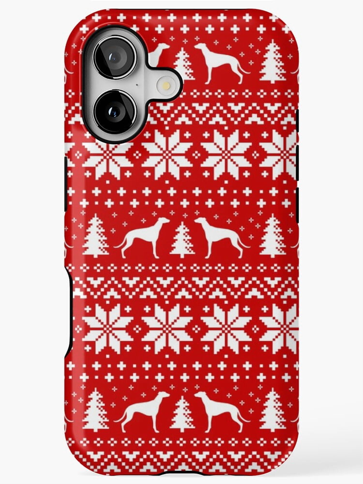 Greyhound Christmas Sweater Pattern Cartoon Phone Case for iPhone 11 12 ...