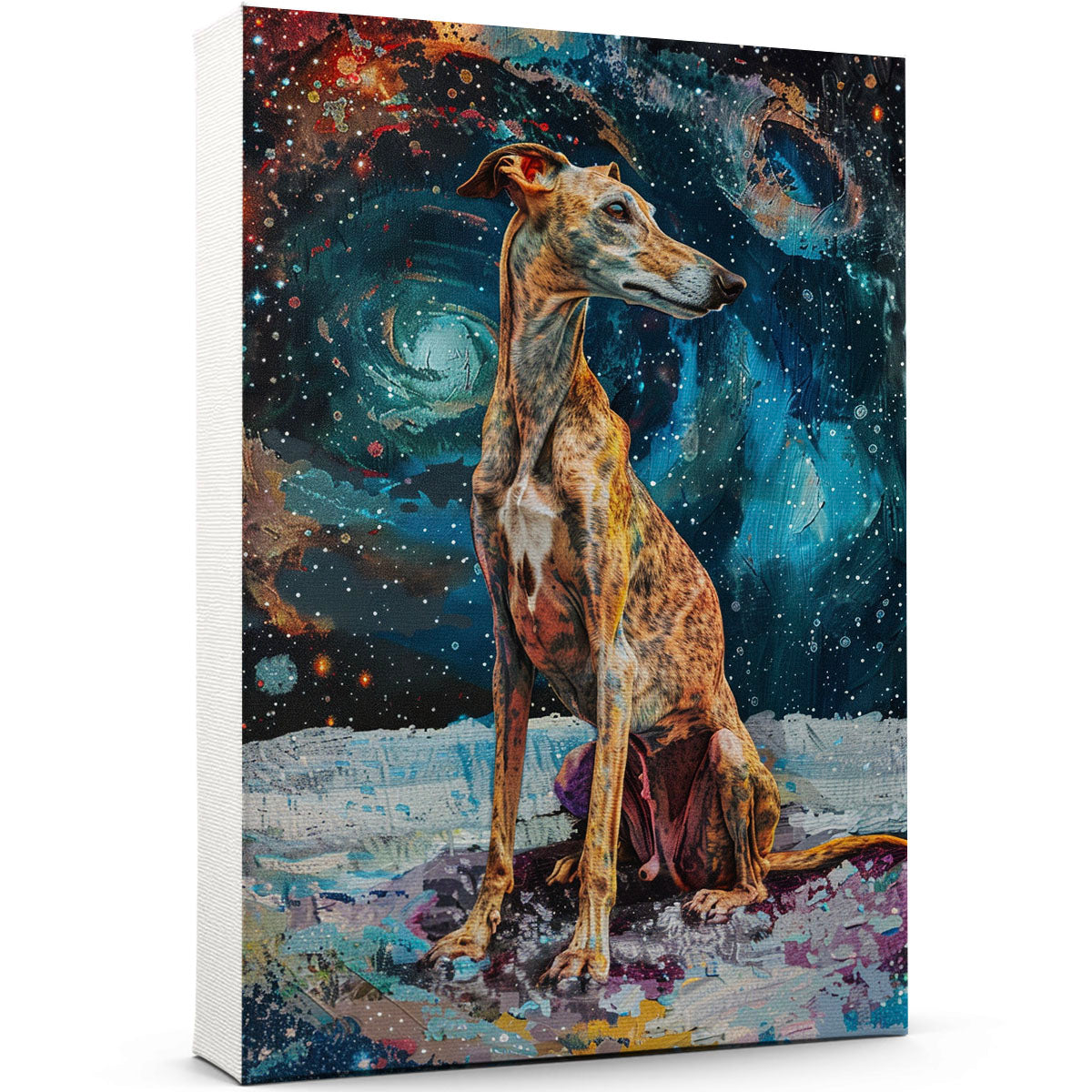 Greyhound Dog Art Starry Night-Inspired - Contemporary Abstract Modern ...