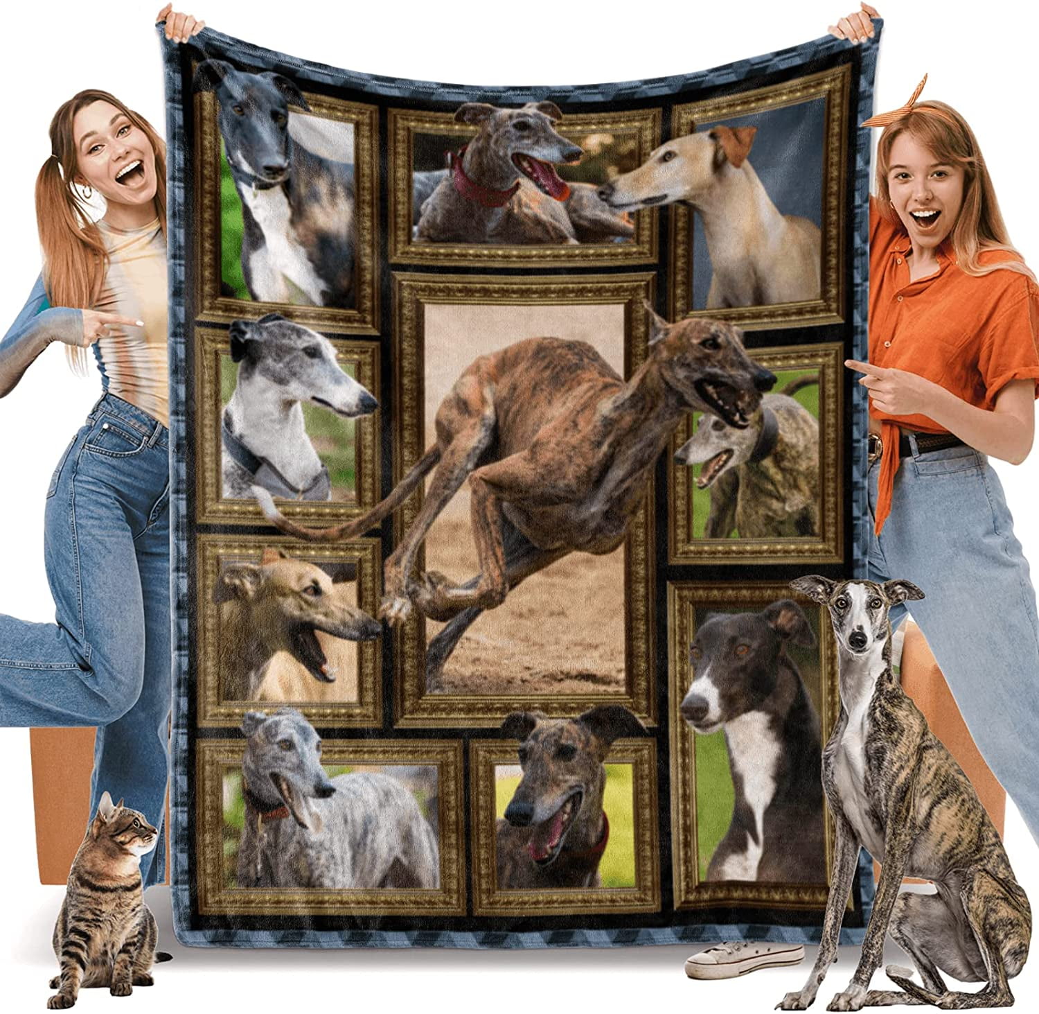 Greyhound Dog Blanket for Mens Womens, Greyhound Gifts for Dog Lover ...