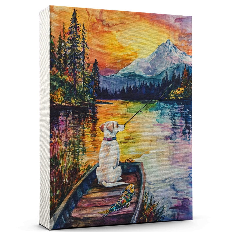 Greyhound Dog Canvas Fishing Canvas – Funny Greyhound Dog Canvas ...