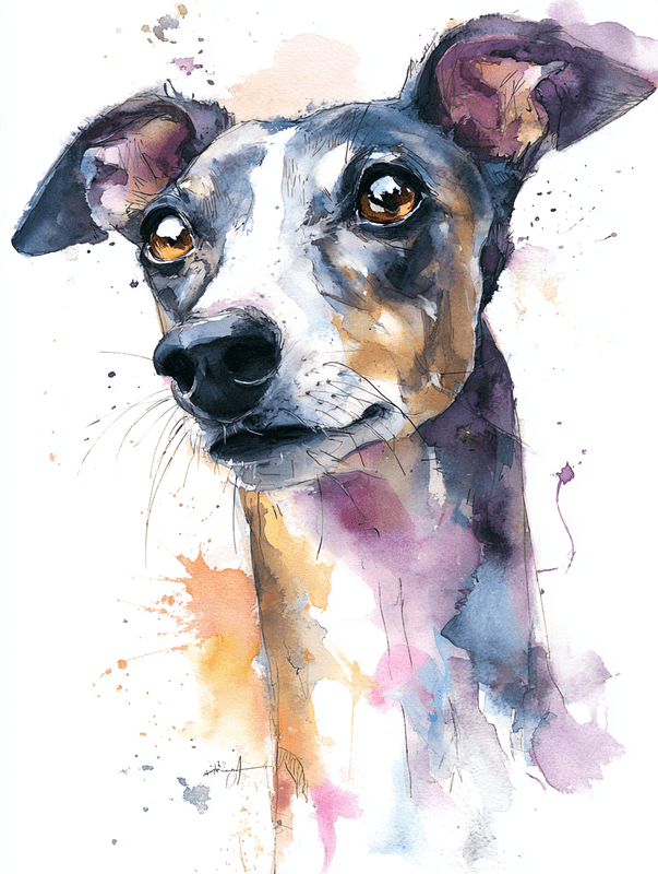 Greyhound Dog Portrait Watercolor Canvas Print, Home Decor for Living ...
