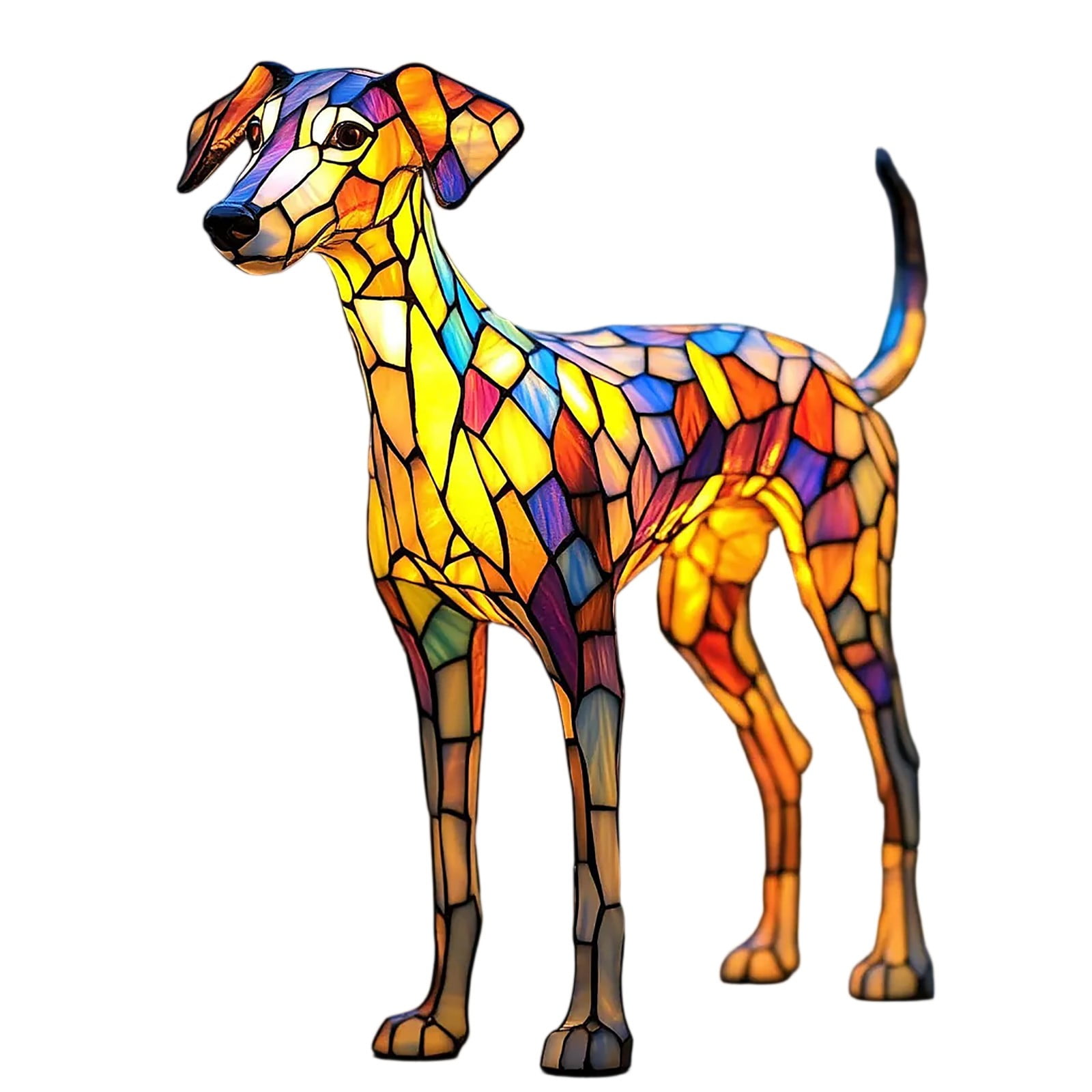 Greyhound Lamp Stained Glass Lamp Dogs Tabletop Lights Dog Series Art ...