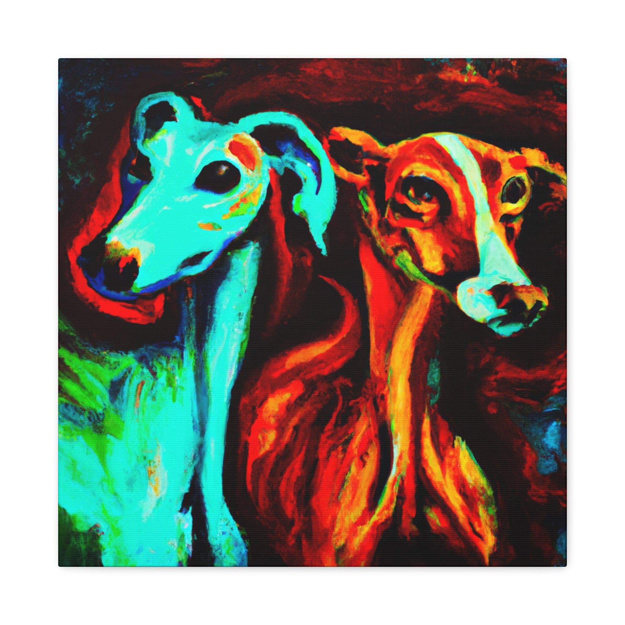 Greyhound in Moonlight Scene - Canvas - Walmart.com