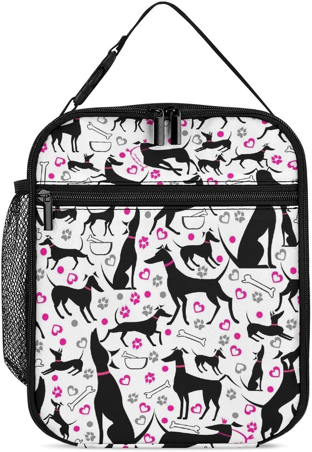 Greyhounds And Paw Heart Reusable Lunch Bag Insulated Portable Lunch ...