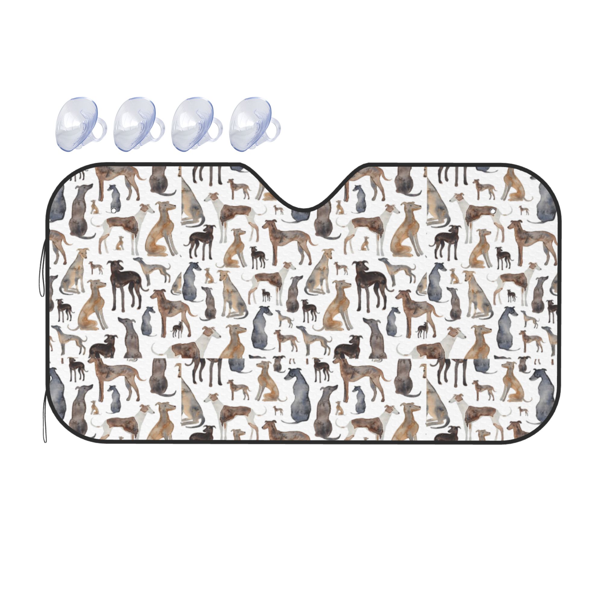 Greyhounds Wippets And Lurcher Dogs 1-Piece Car Front Window Sunshade ...